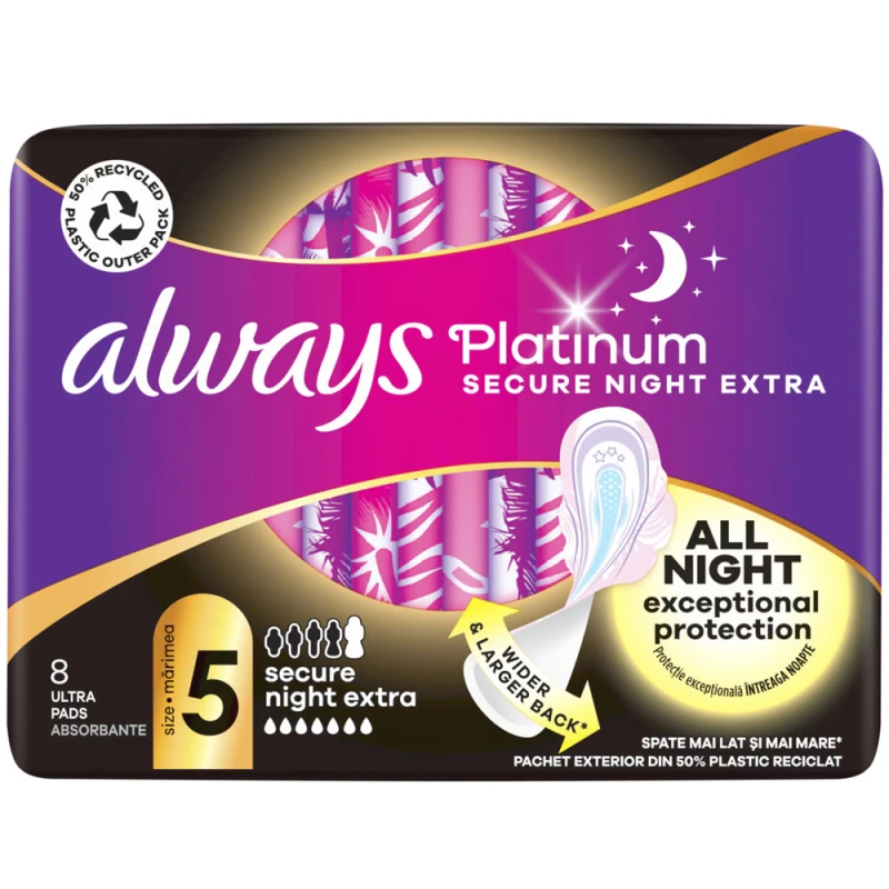 Absorbante Always Platinum Ultra Night Extra 8 buc